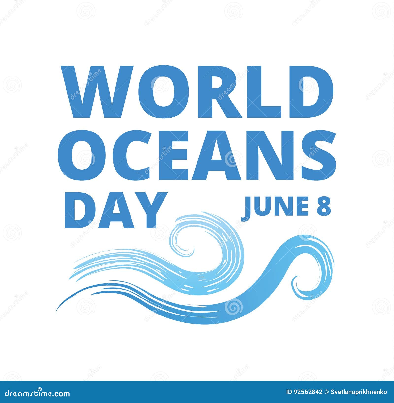 World Oceans Day stock vector. Illustration of international - 92562842