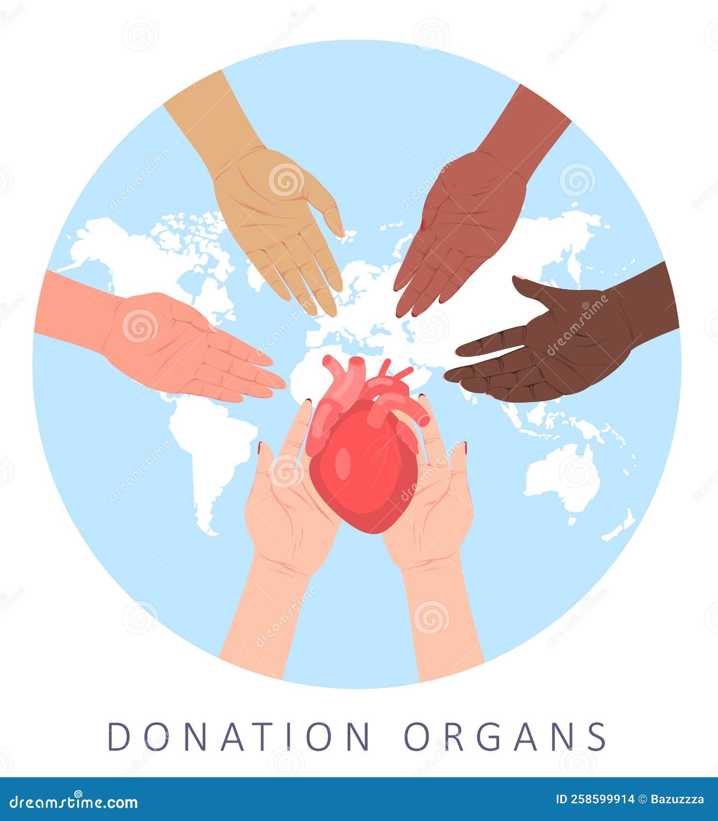 World Organ Donation Day Heart Transplantation Symbol Cartoon