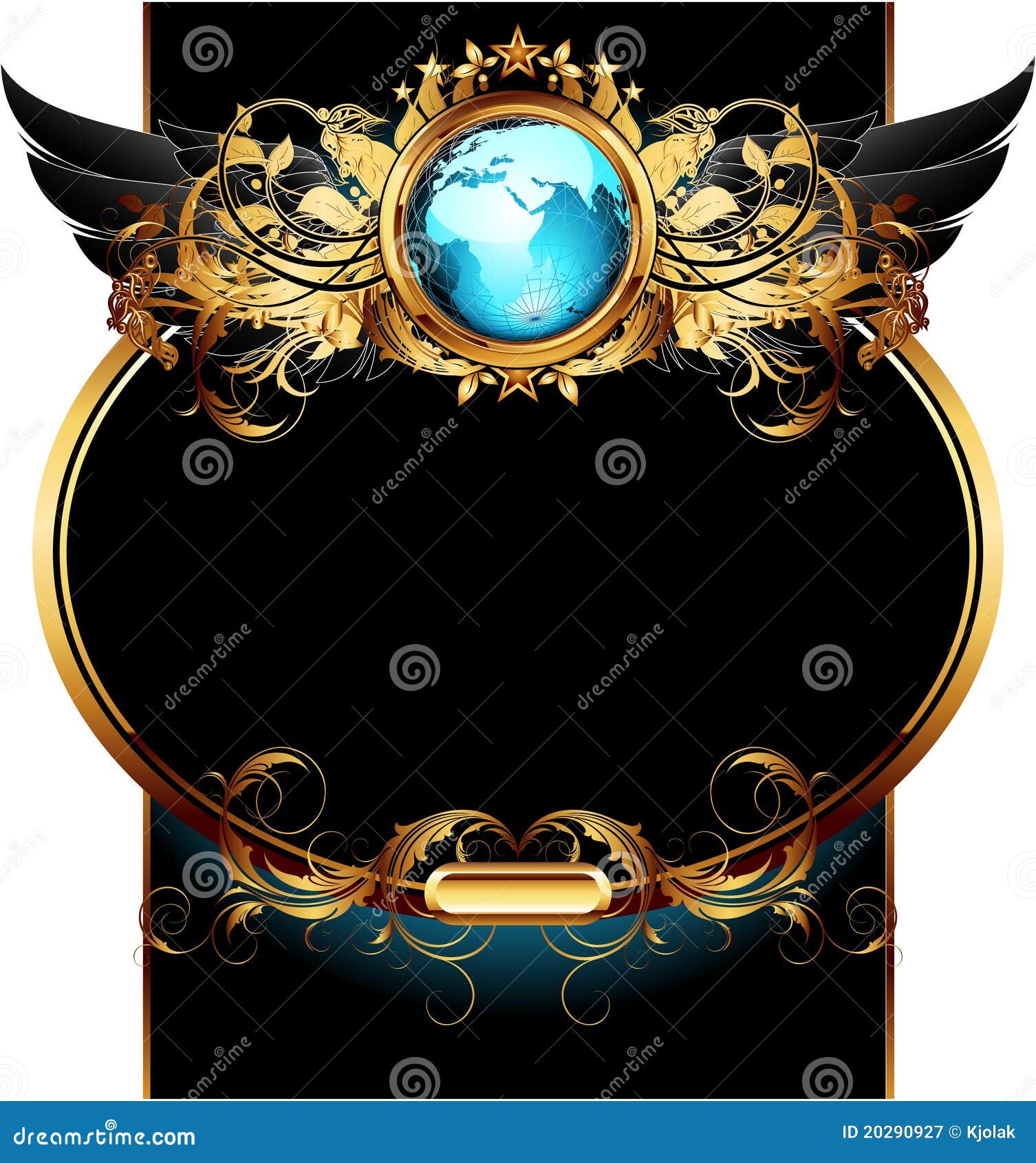 World with ornate frame stock vector. Illustration of curl - 20290927