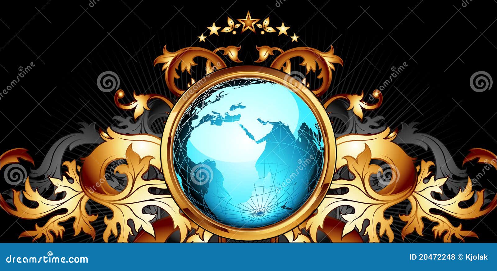 World with ornate frame stock vector. Illustration of ornate - 20472248