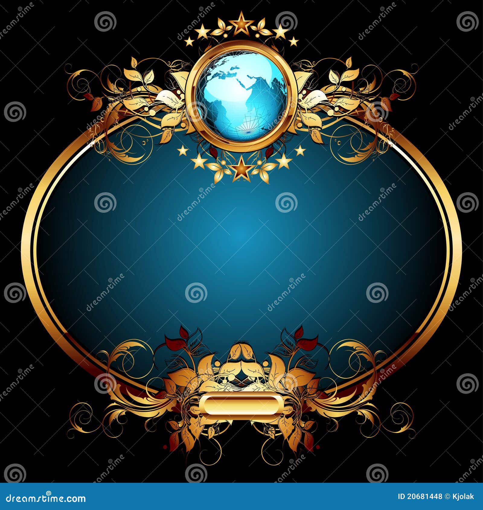 World with ornate frame stock vector. Illustration of world - 20681448
