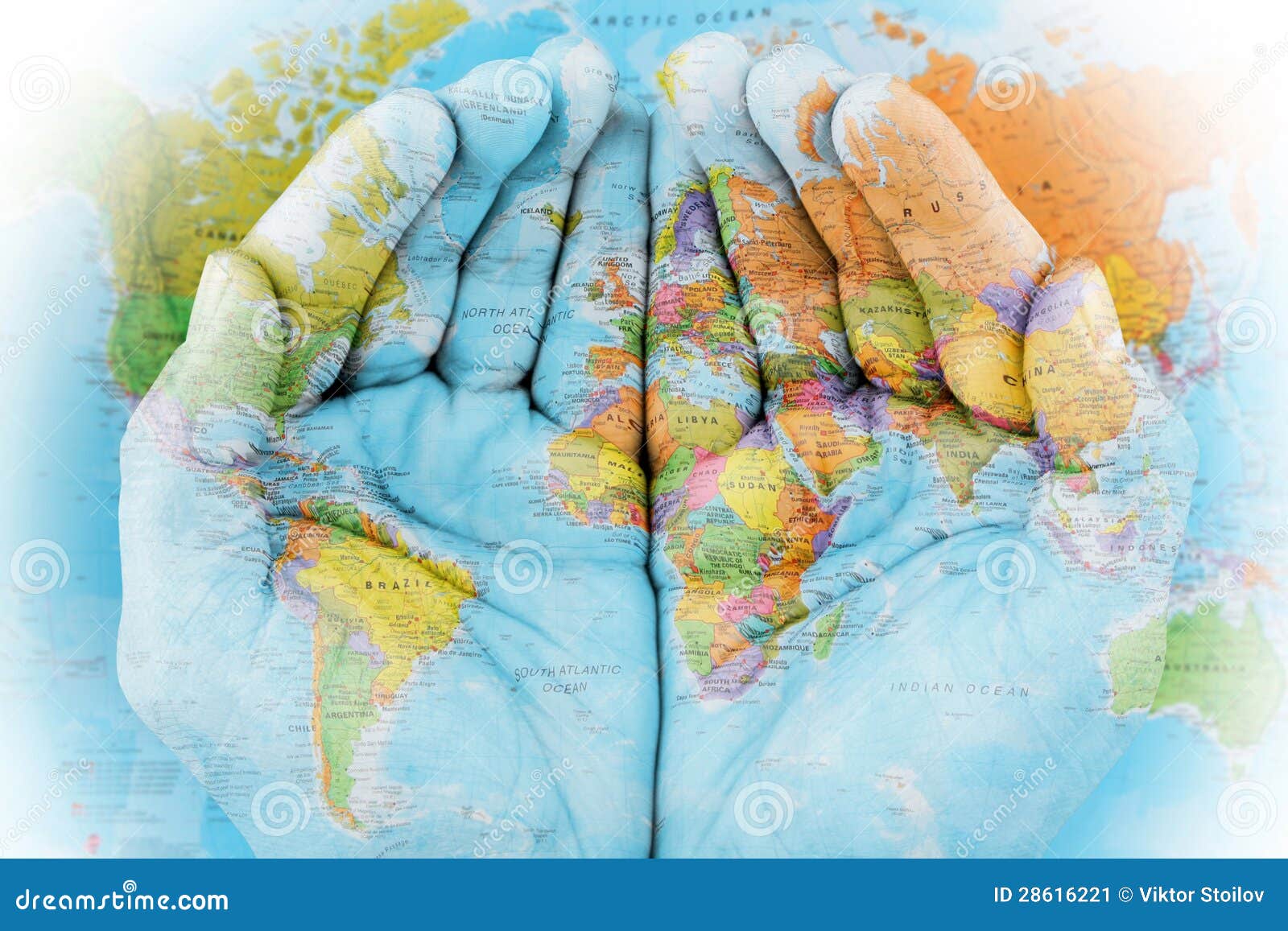 World Map With Hands On Band Aid Stock Photo | CartoonDealer.com #38717130