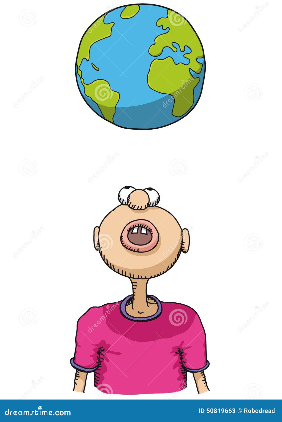 World over the head stock vector. Illustration of drawing - 50819663