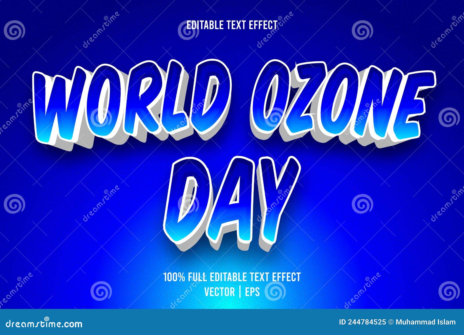 World Ozone Day Editable Text Effect 3 Dimension Emboss Cartoon Style ...