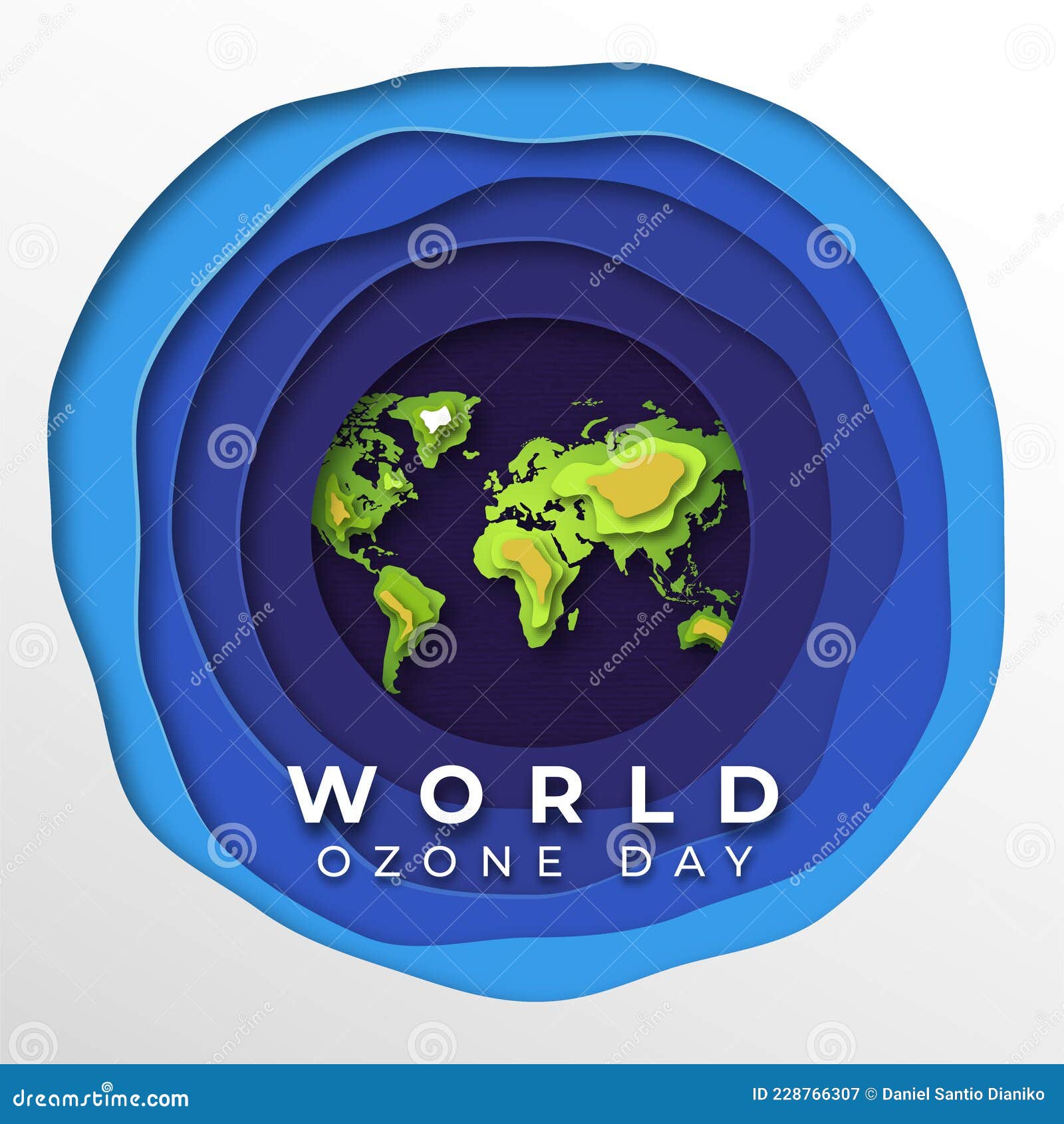 World Ozone Day in Papercut Style Stock Vector - Illustration of ...