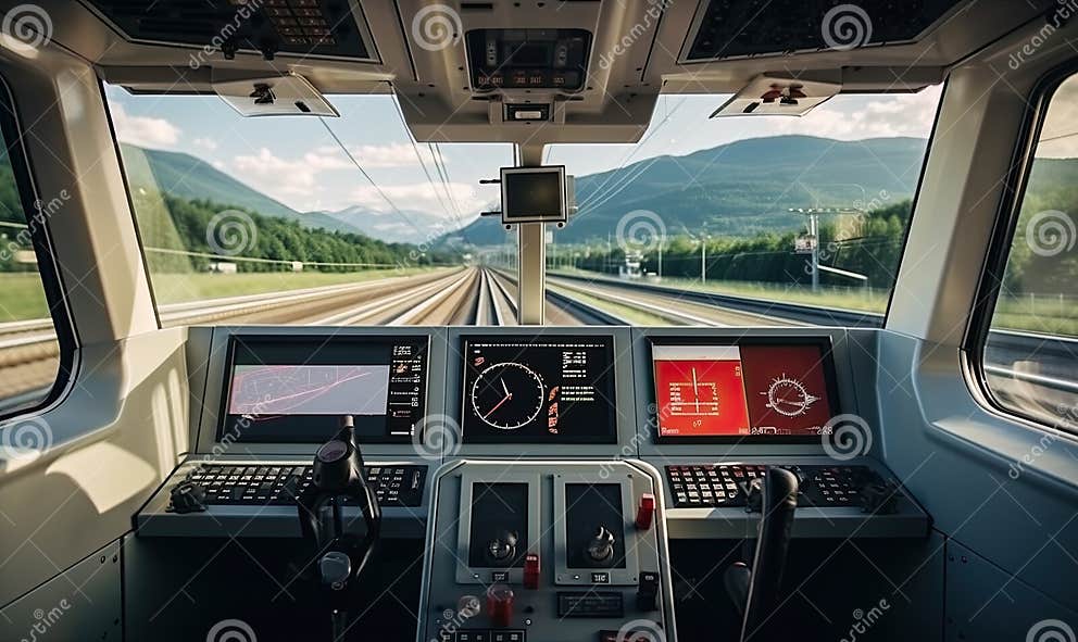 The World Passing by through the Eyes of the Express Train Driver Stock ...