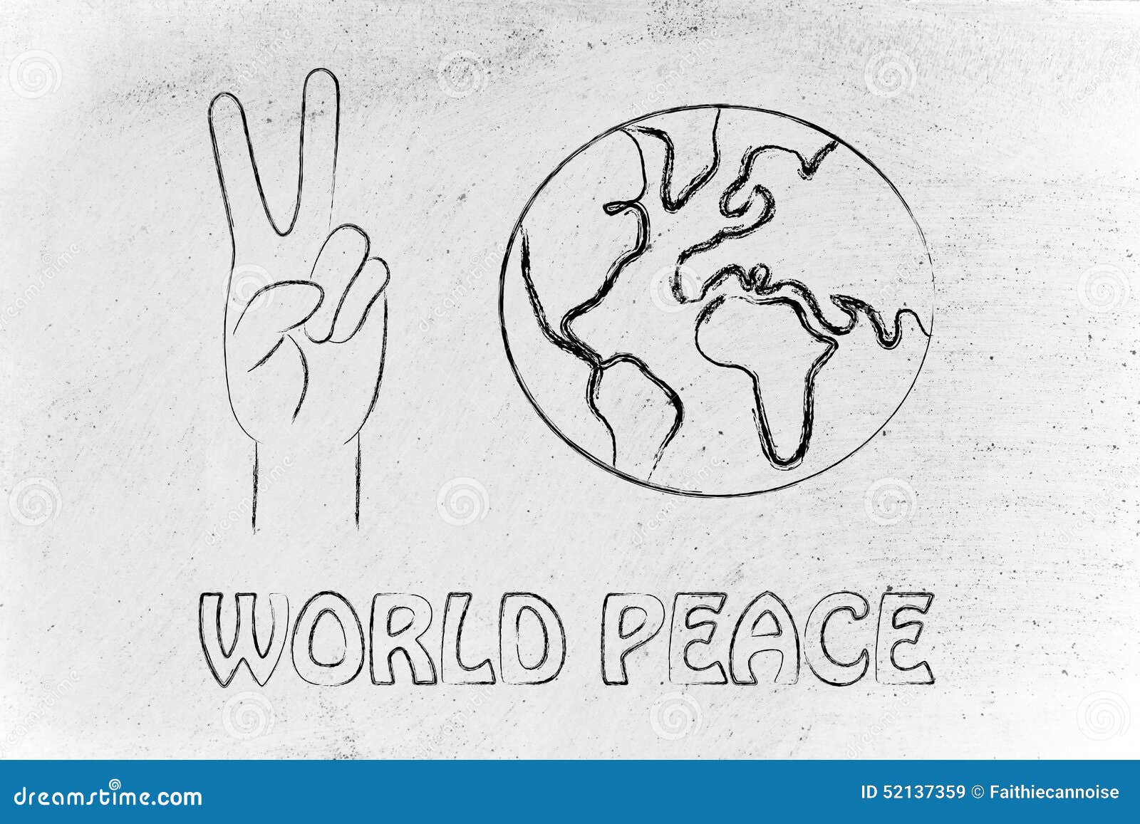 World Peace and Happiness, Hands Making Peace Sign and Globe Stock ...
