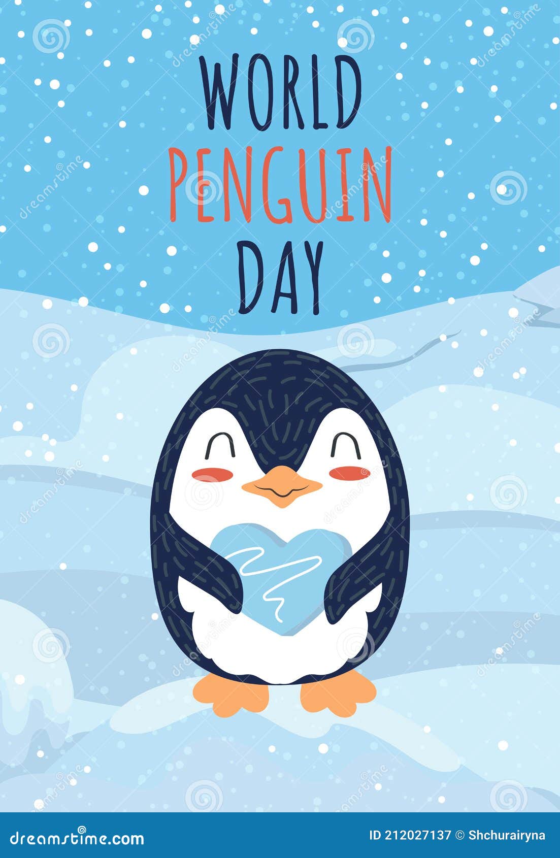 World Penguin Day. Jumping Penguin On A Blue Background. Iceberg ... World Penguin Day. Jumping Penguin On A Blue Background. Iceberg ...