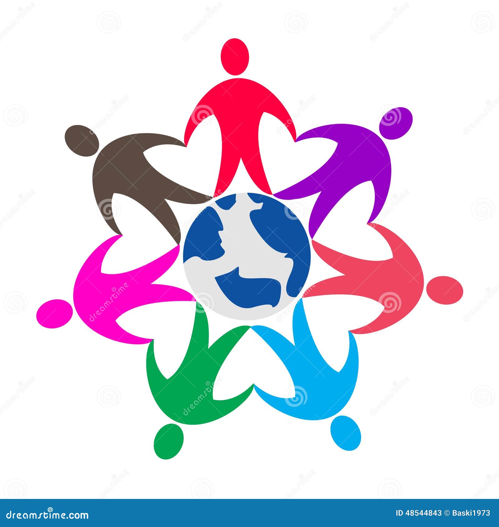 World People Icon Map. Stylized Vector Silhouette Of The World ...