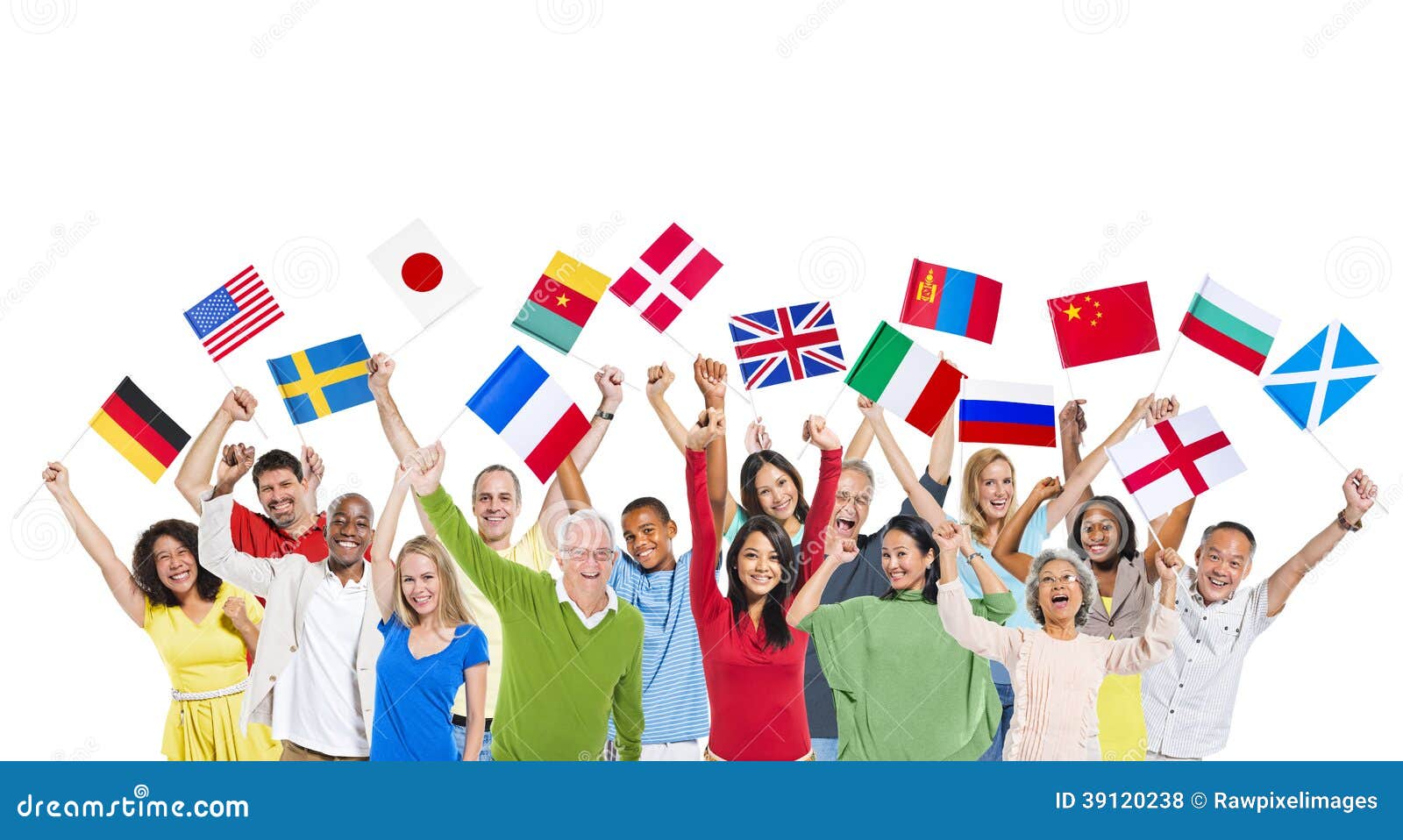 World People Holding Their Flags Stock Photo - Image of emotions ...