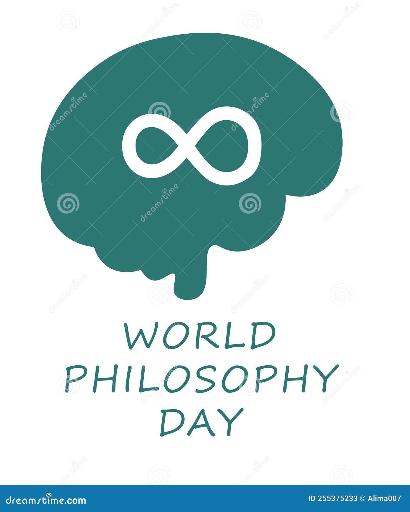 World Philosophy Day, Concept, Illustration Brain Banner Stock Vector ...