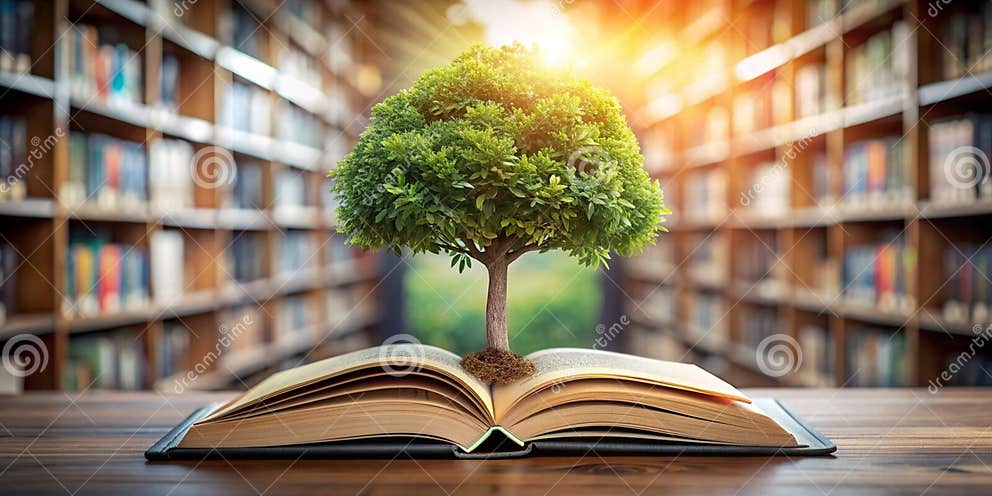 World Philosophy Day Concept a Tree of Knowledge Planted on an Opened ...