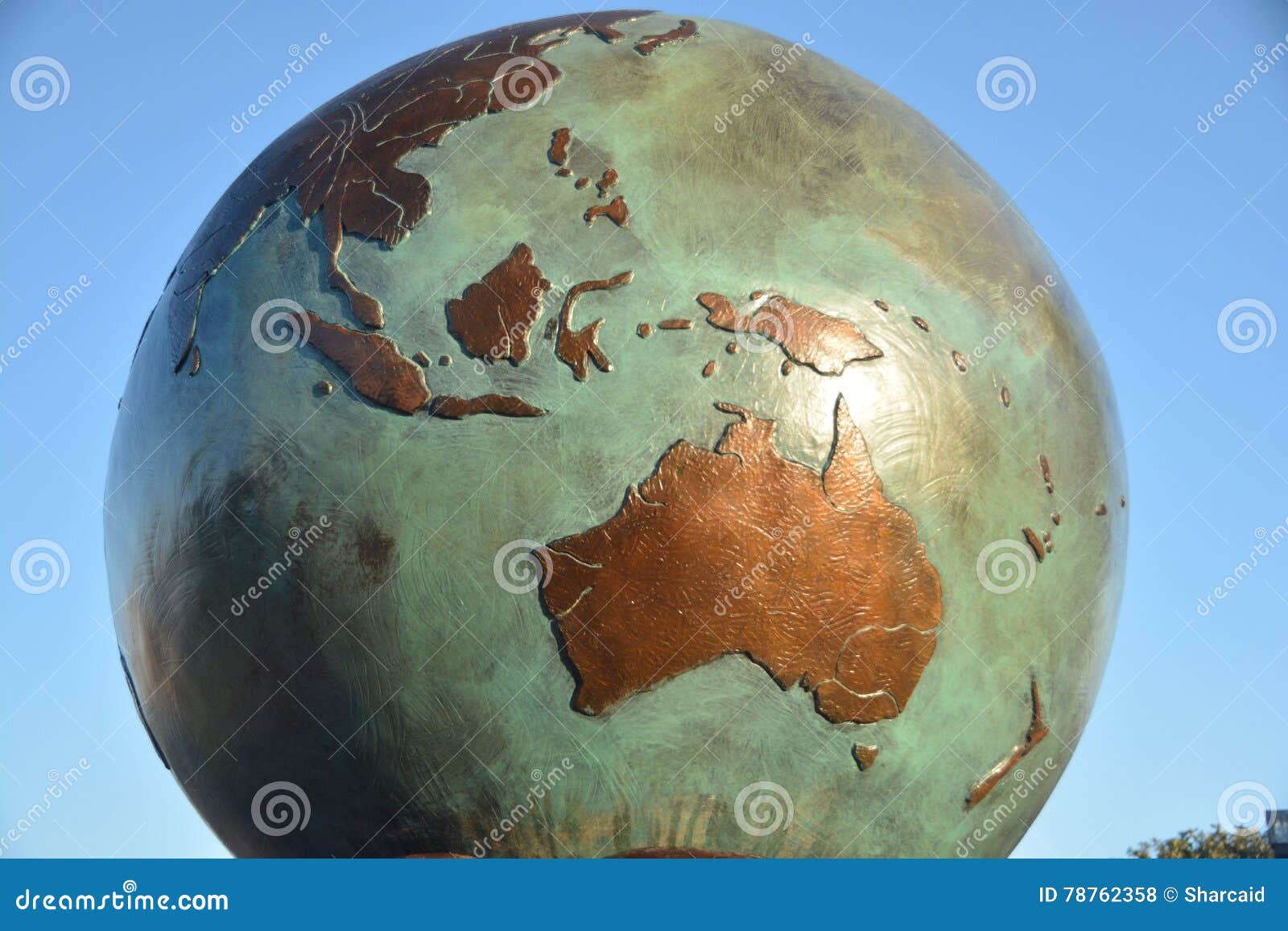 Planet earth metal sphere stock photo. Image of travel - 78762358