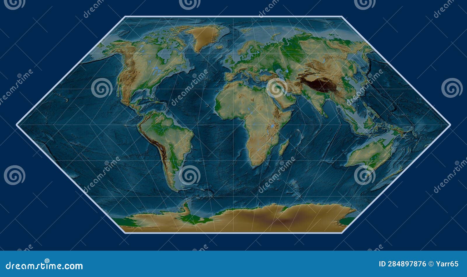 World Physical Map - 0 PM. Eckert I Stock Illustration - Illustration ...