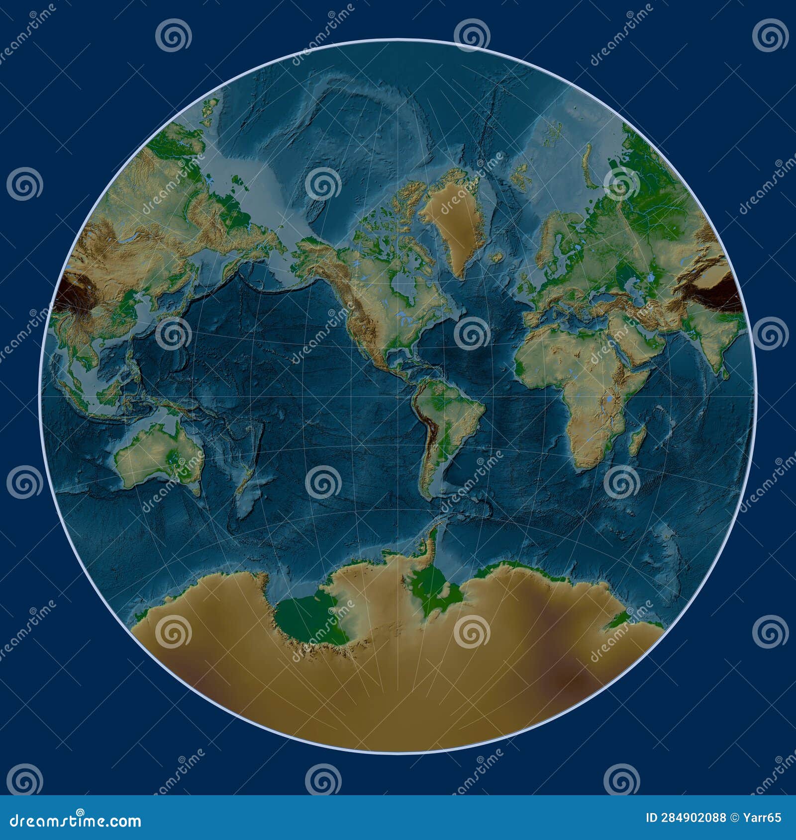 World Physical Map - -90 PM. Lagrange Stock Illustration - Illustration ...