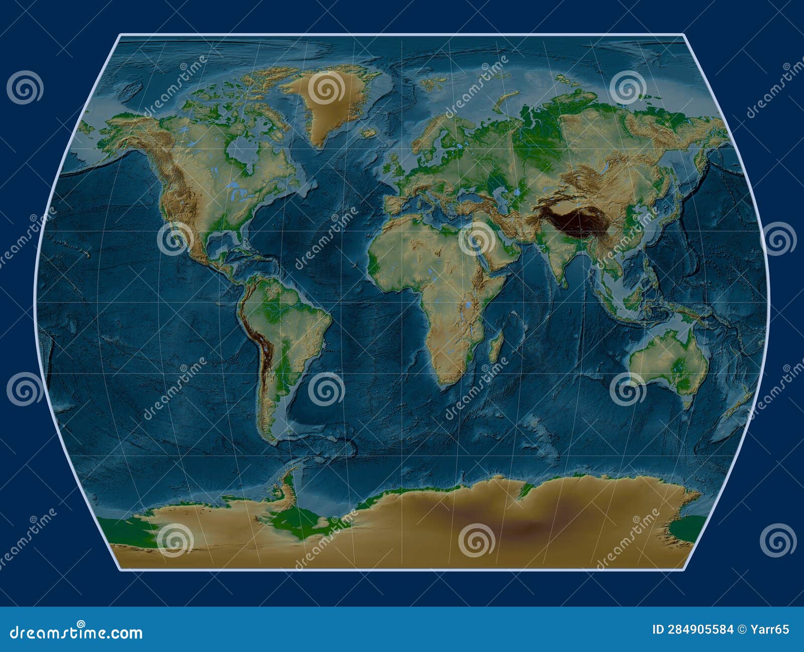 World Physical Map - 0 PM. Times Stock Illustration - Illustration of ...