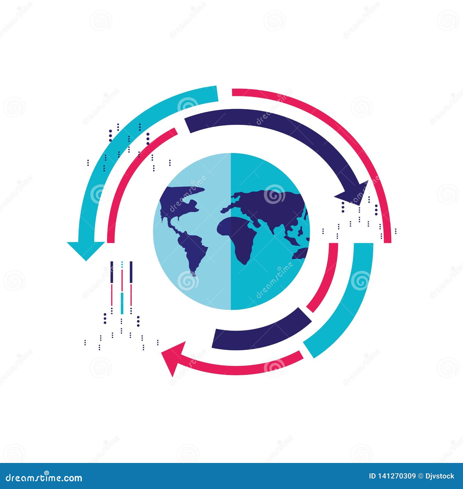 World Planet Earth with Arrows Stock Vector - Illustration of ocean ...