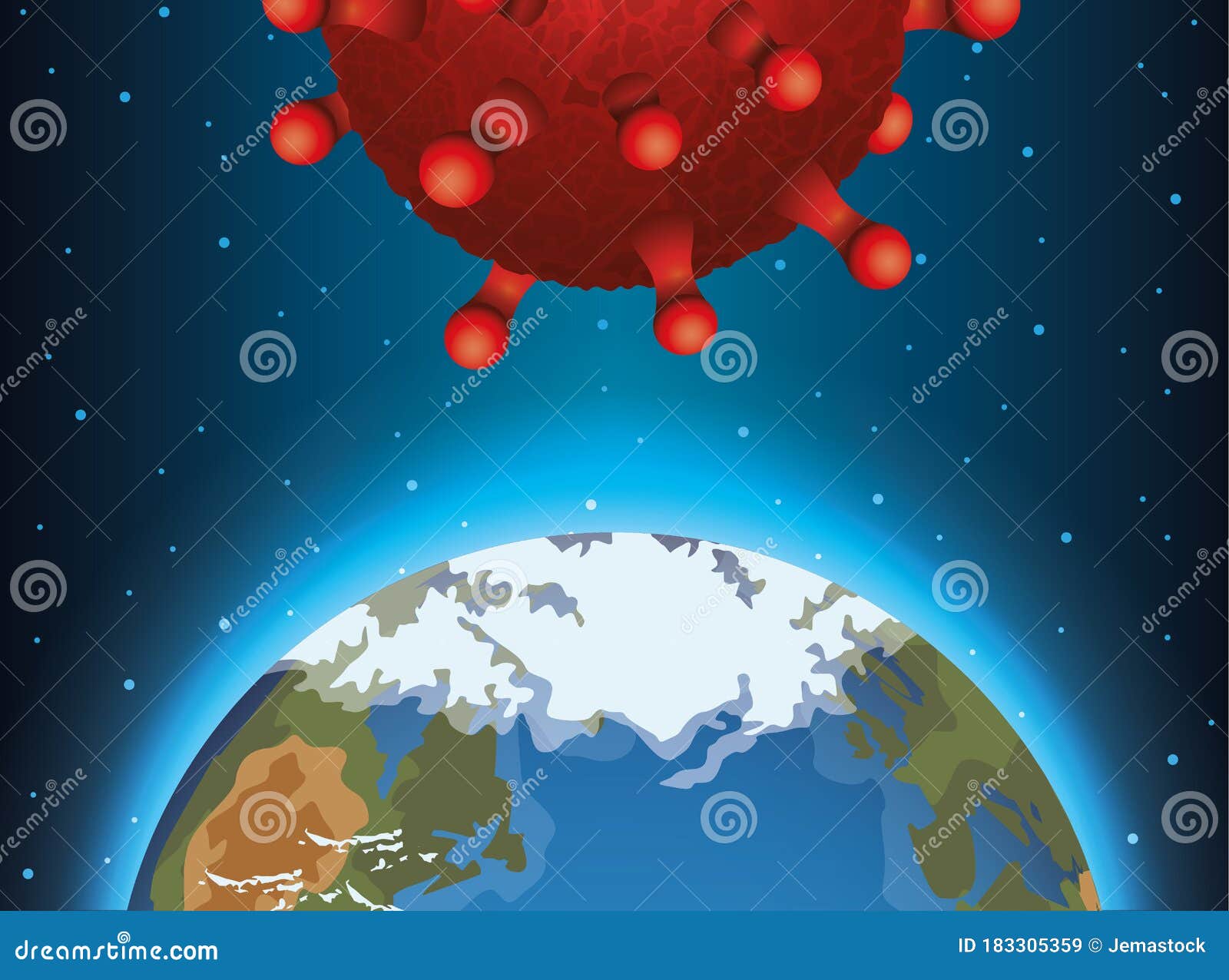 World Planet Earth with Covid19 Particle Stock Vector - Illustration of ...