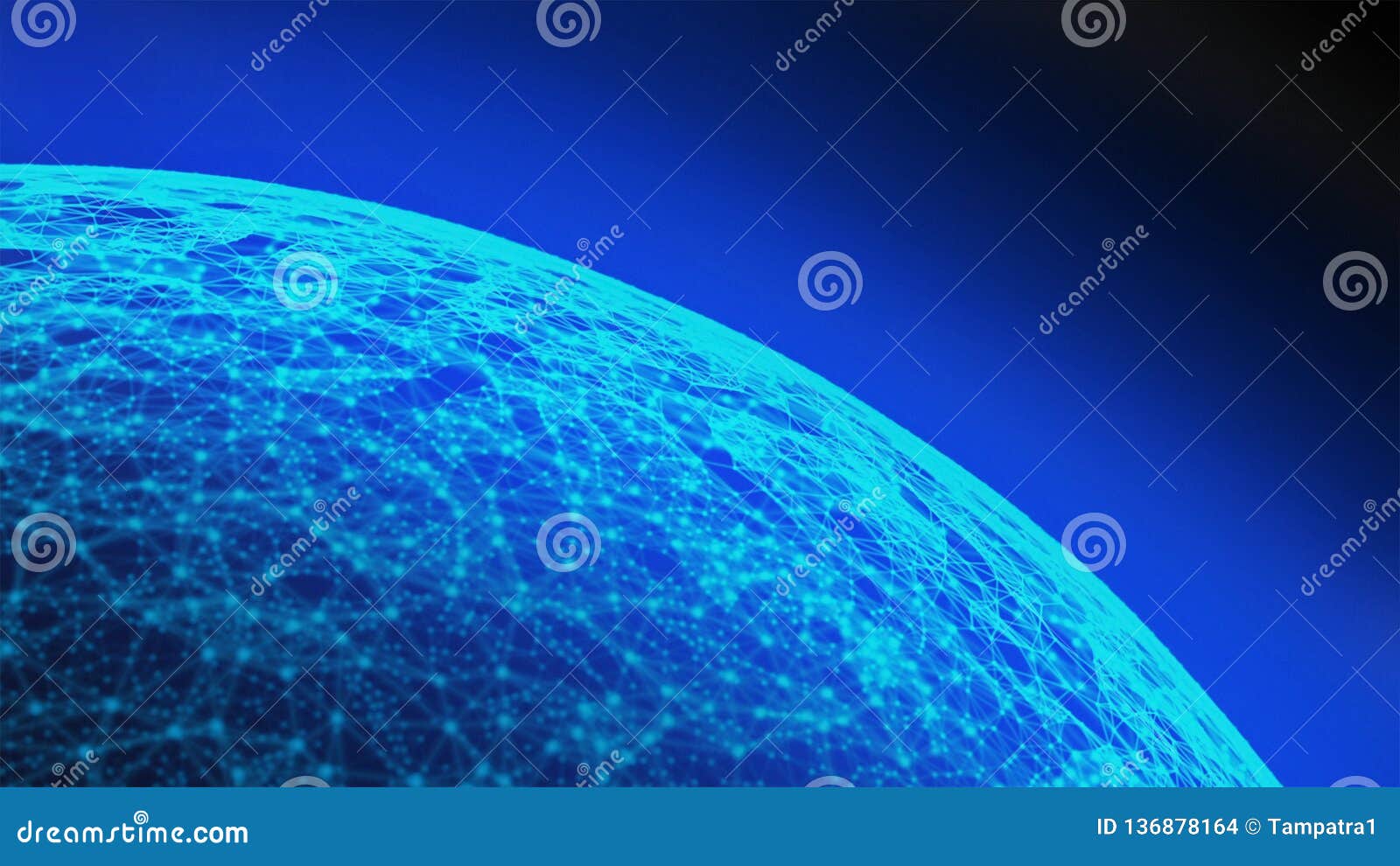 World. Planet Earth with Digital Computer Network Connection Lines in ...