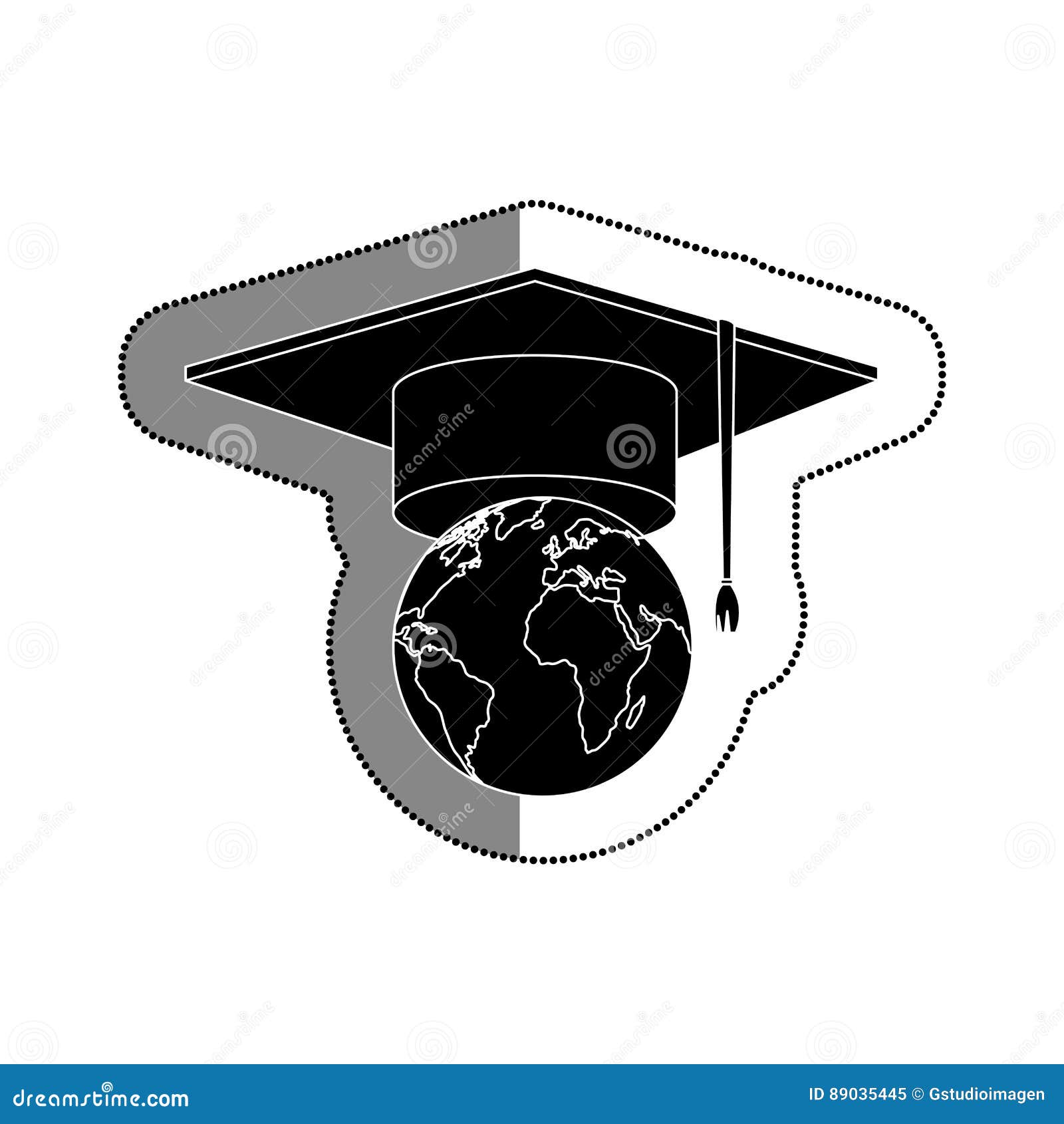 World Planet Earth with Hat Graduation Stock Illustration ...
