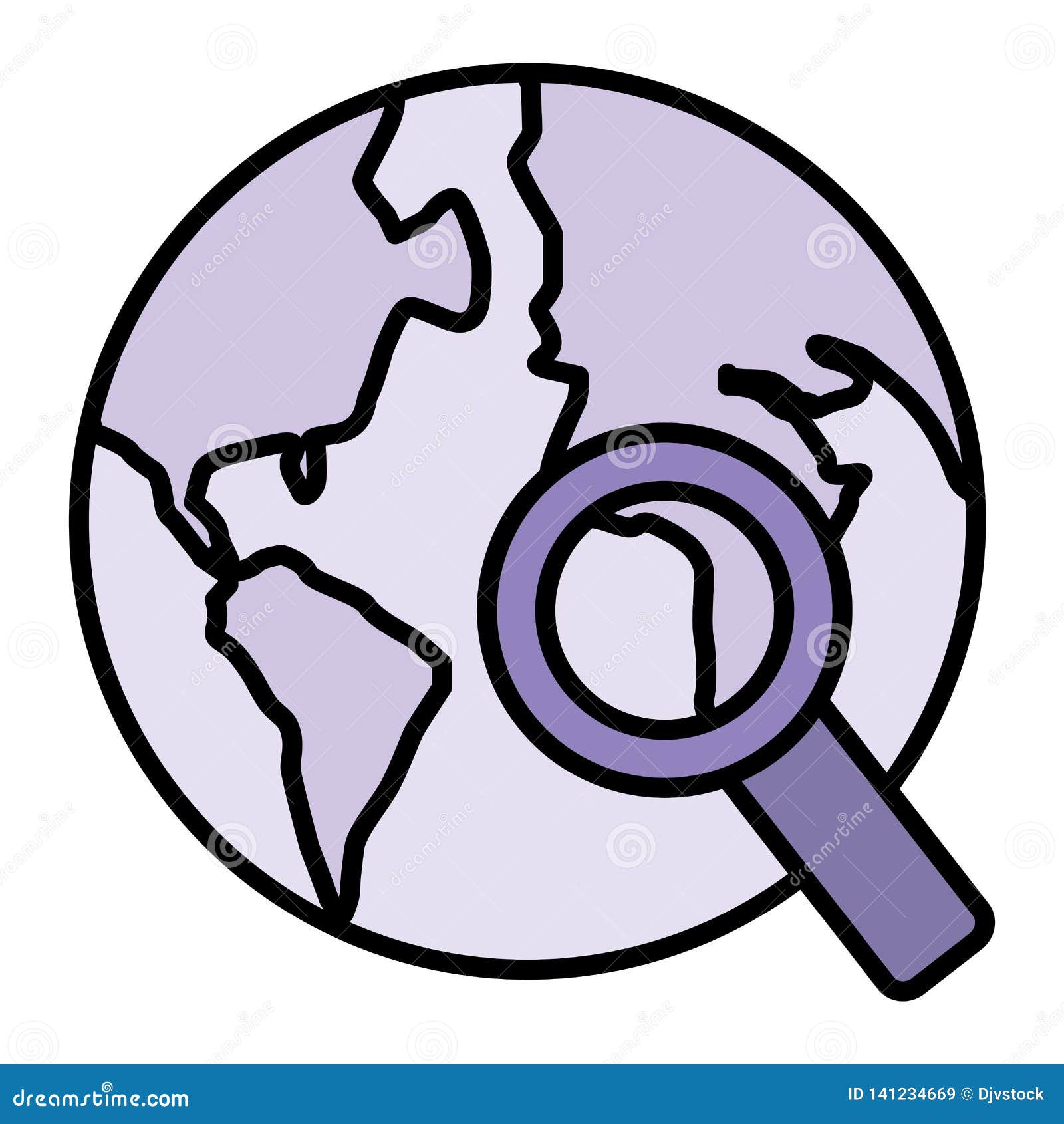World Planet Earth with Magnifying Glass Stock Vector - Illustration of ...