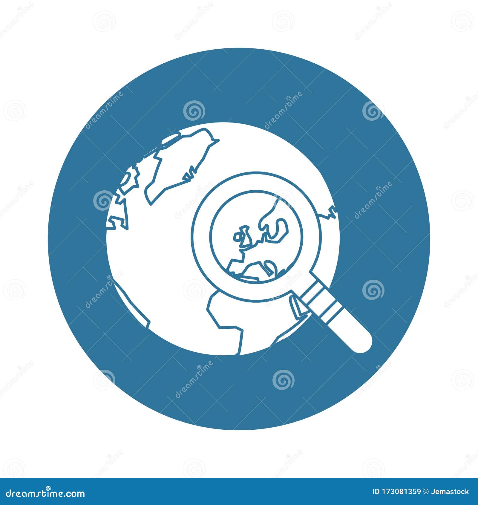 World Planet Earth with Magnifying Glass Stock Vector - Illustration of ...