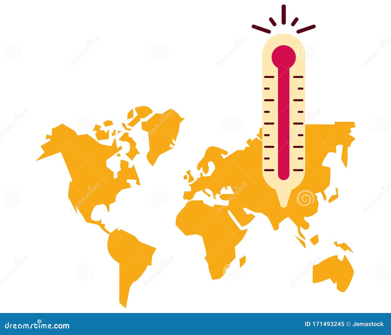 World Planet Earth Maps with Thermometer Stock Vector - Illustration of ...