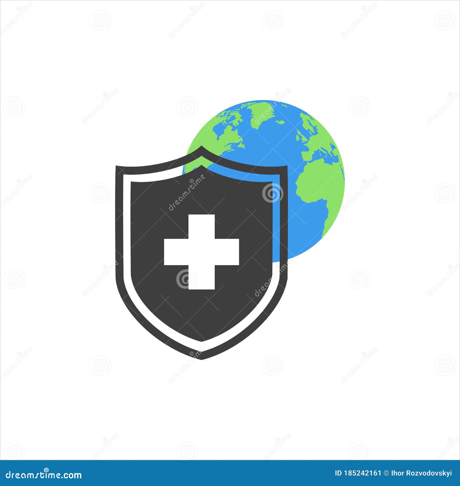 World Planet Earth with Shield Isolated Icon Vector Illustration Design ...