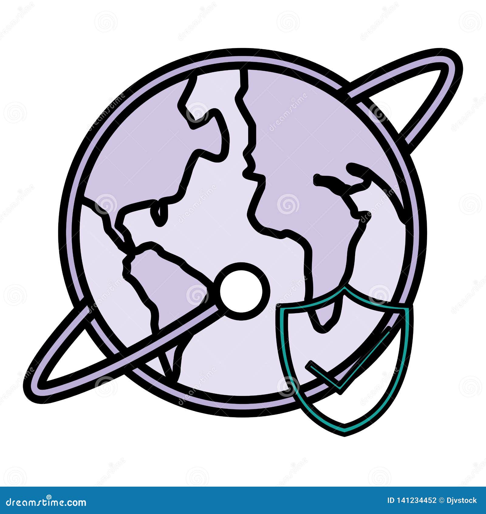 World Planet Earth with Shield Stock Vector - Illustration of nature ...