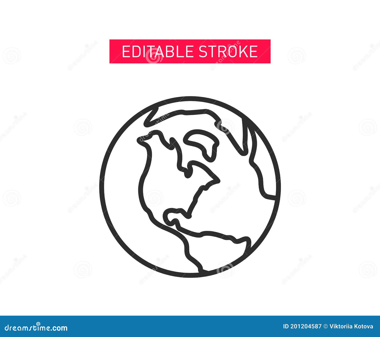 World Planet Line Icon. Planet Earth Line Icon. Stock Vector ...