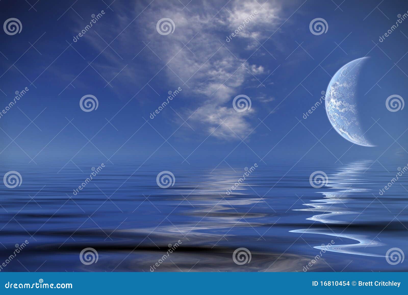 World planet over ocean stock illustration. Illustration of peace ...