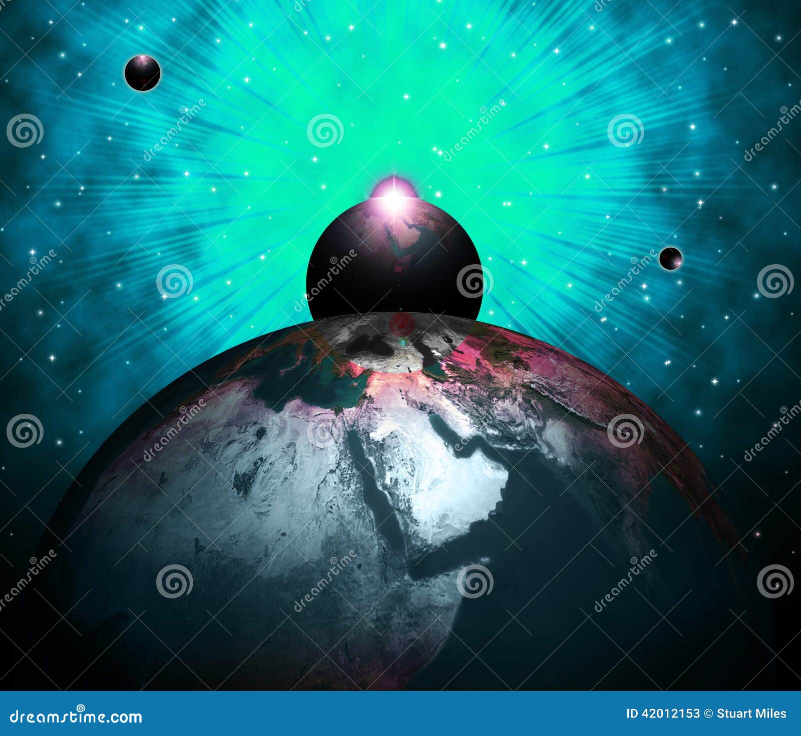 The End Of The World With Two Planets Colliding To Each Other, Burning ...