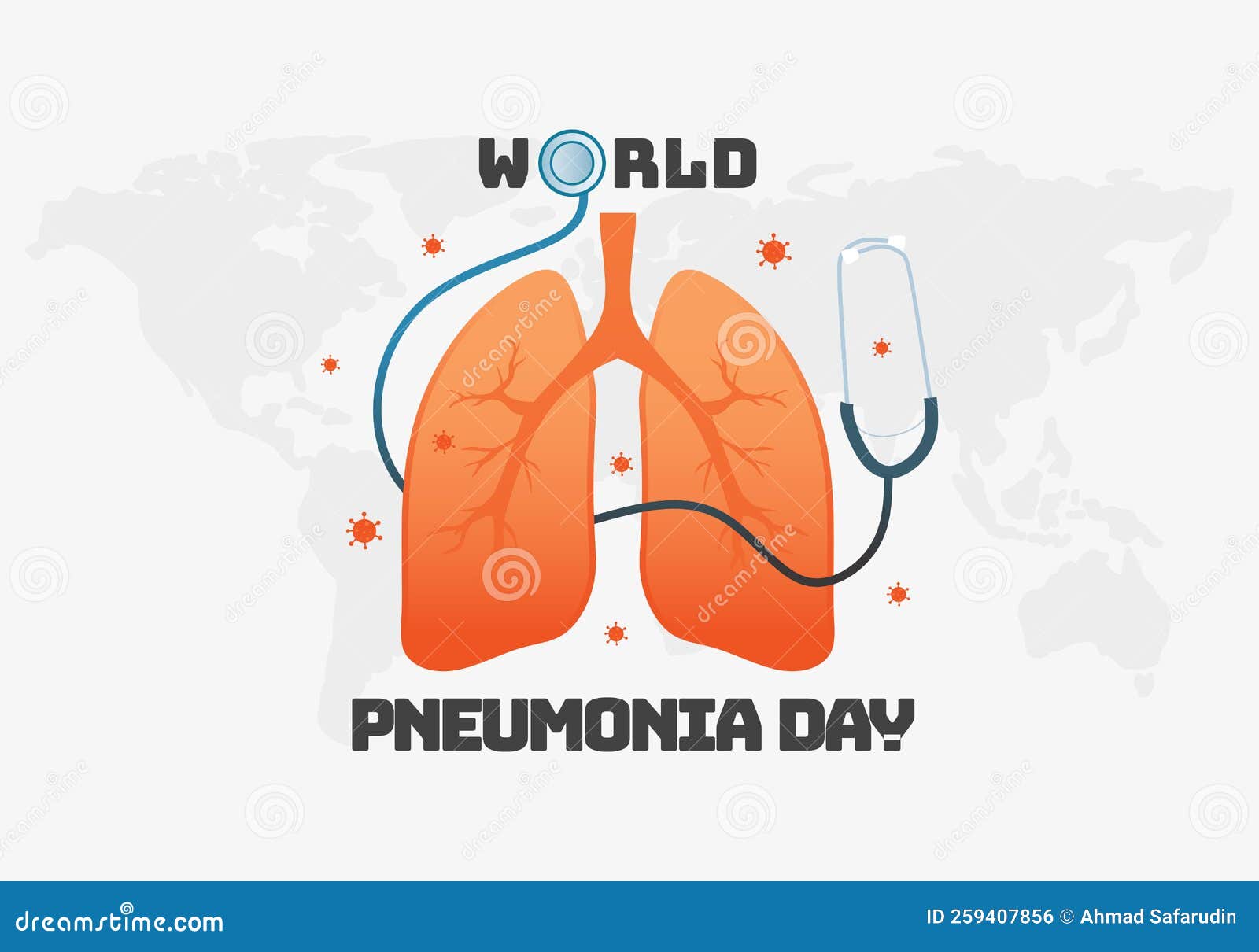 World Pneumonia Day Background with Big Lungs Stock Illustration ...