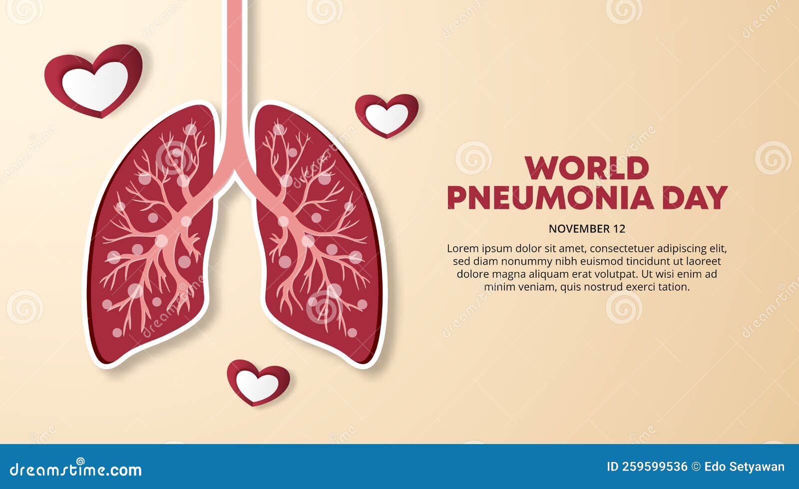 World Pneumonia Day Background with a Lung and Gradient Color Stock ...
