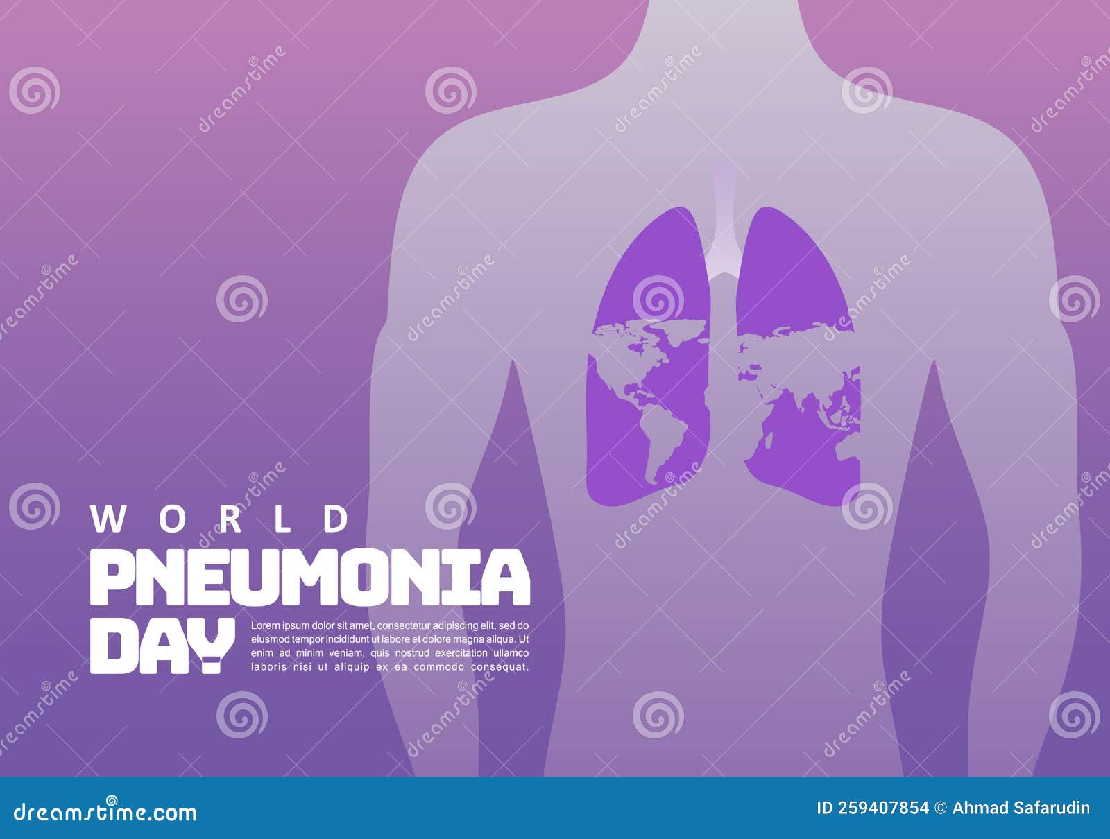 World Pneumonia Day Background with Map in World Map Stock Vector ...