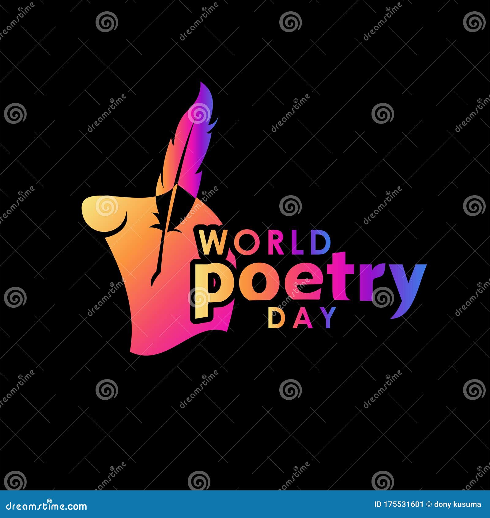 World Poetry Day Vector for Banner Print Stock Vector - Illustration of ...