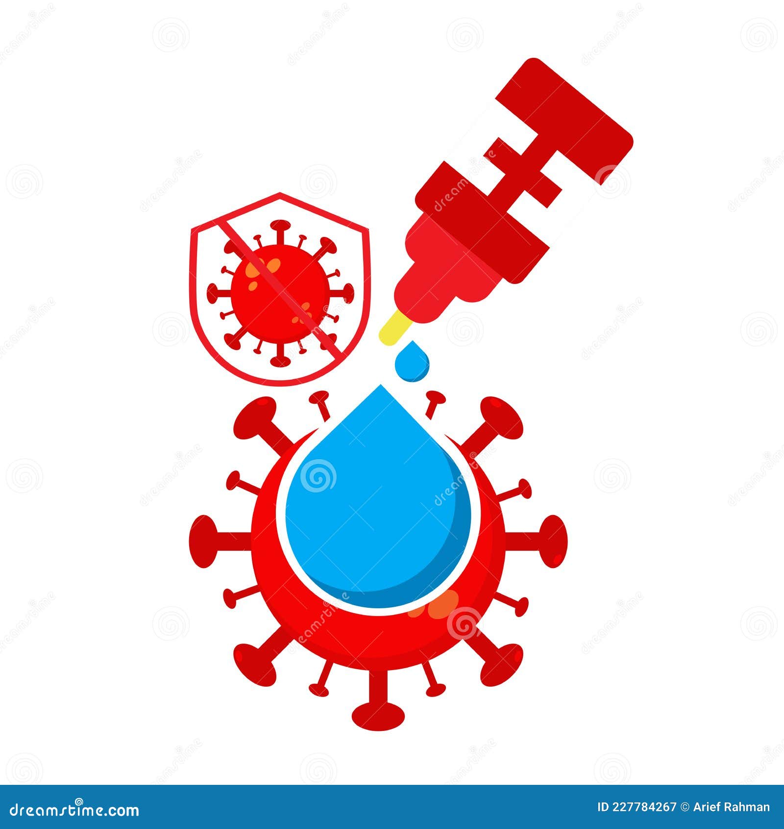 World Polio Day Illustration. Vaccine with Virus and Shield ...