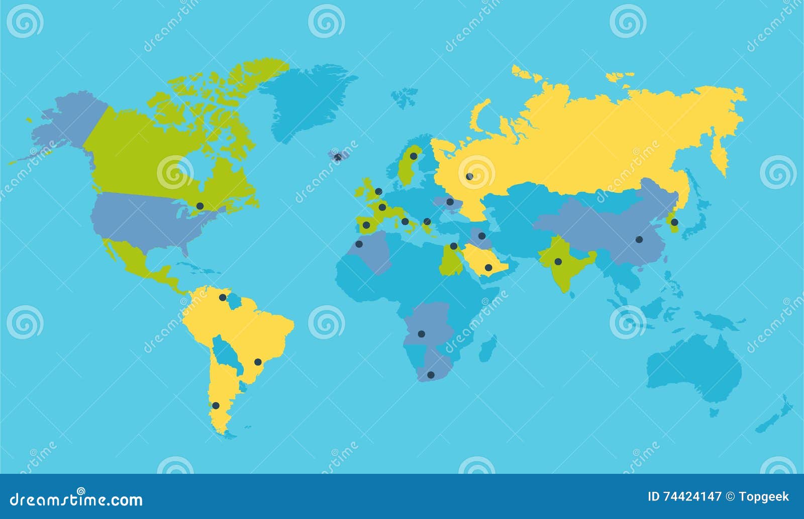 World Political Map Vector Illustration Stock Vector - Illustration of ...