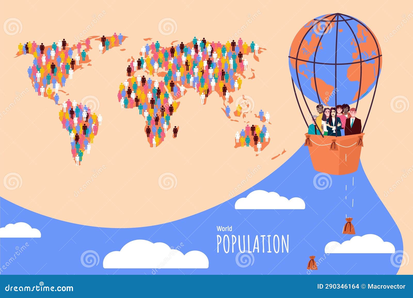 8 Billion World Population Concept Text Isolated On An Earth Map, World ...