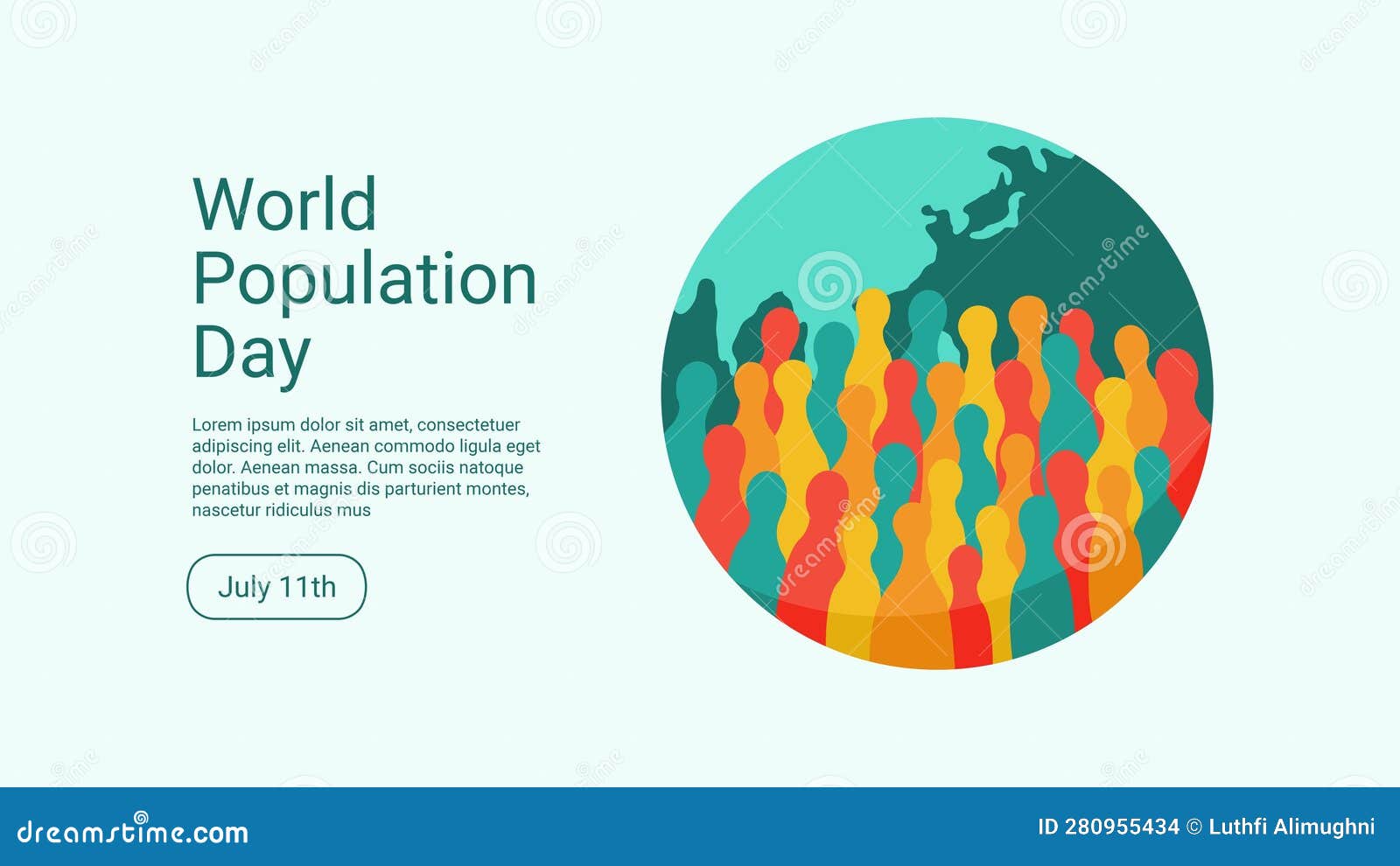 World Population Day Banner Template Stock Illustration - Illustration ...
