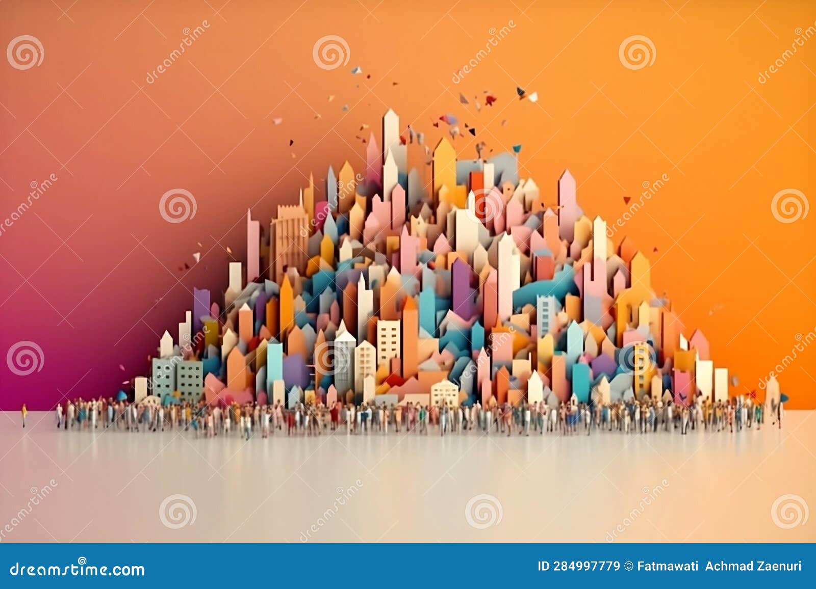 World Population Day with Crowd People Around 3d Low Poly Graphic ...