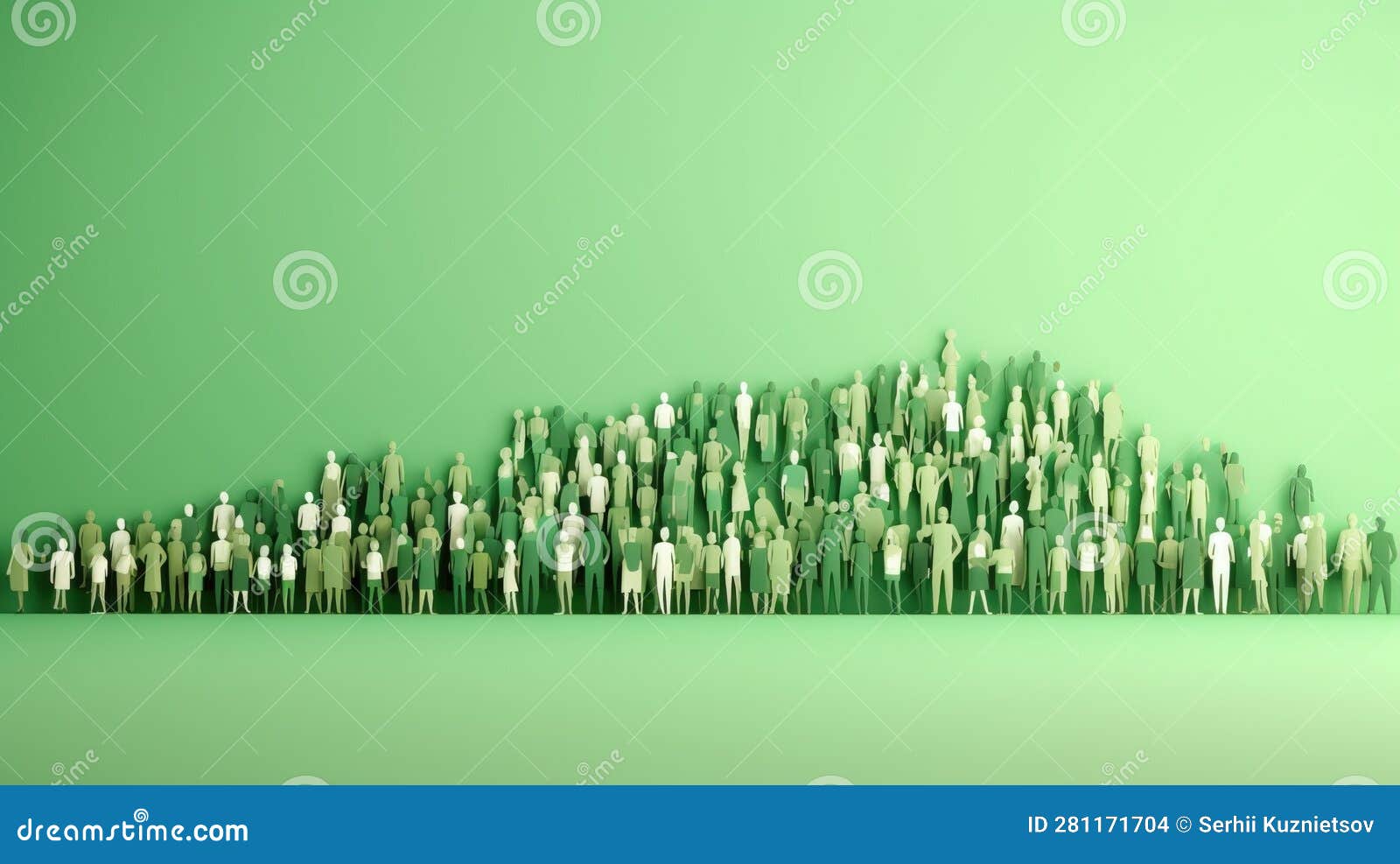 World Population Day. Group of Different People, Green Background. AI ...