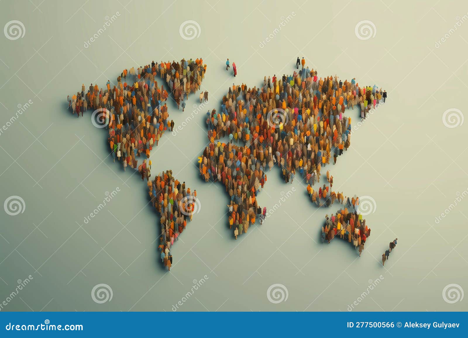 World Population Day a Map of the World with People on it AI Generation ...