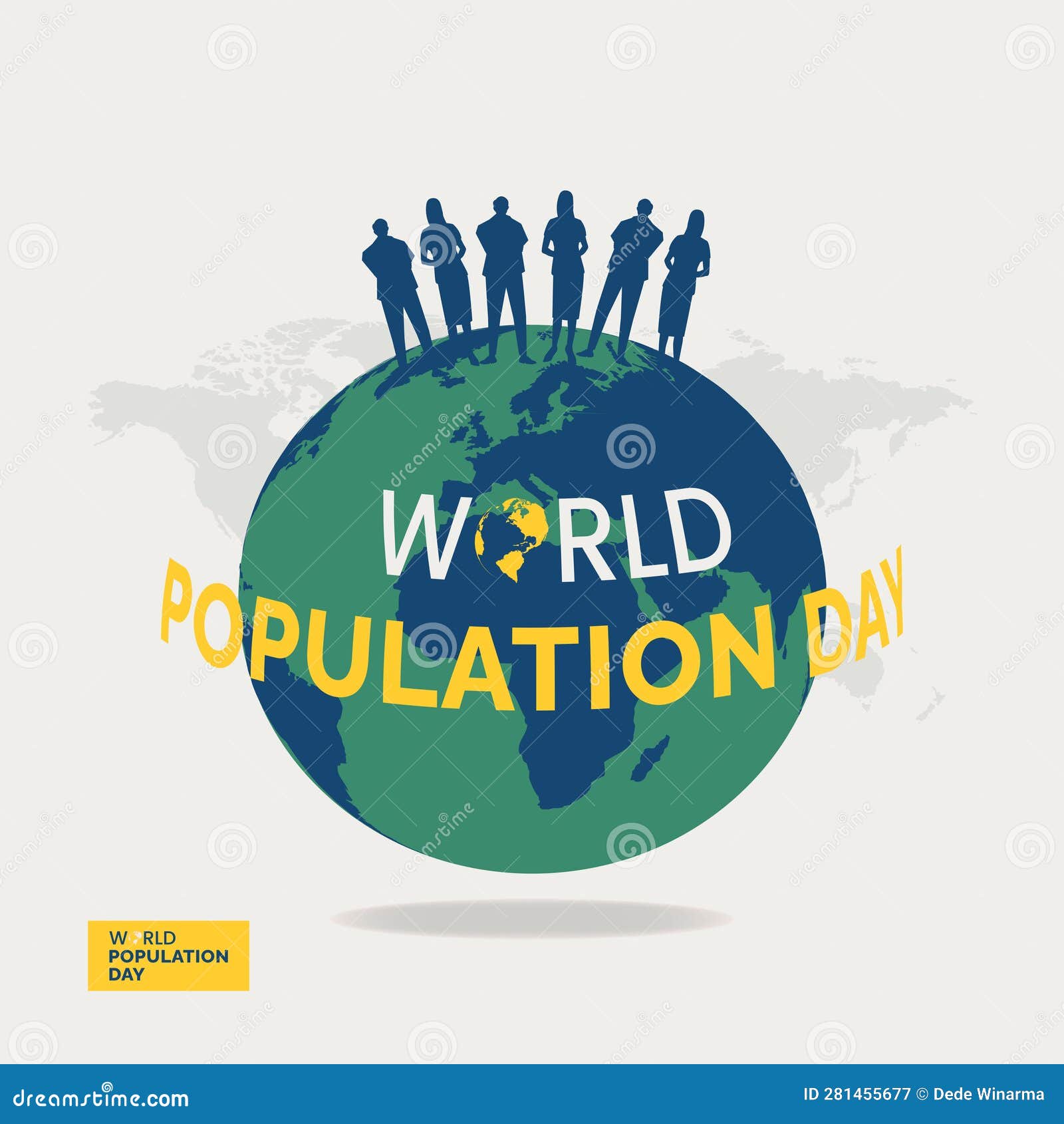 World Population Day Poster Design Vector Illustration Stock Vector ...