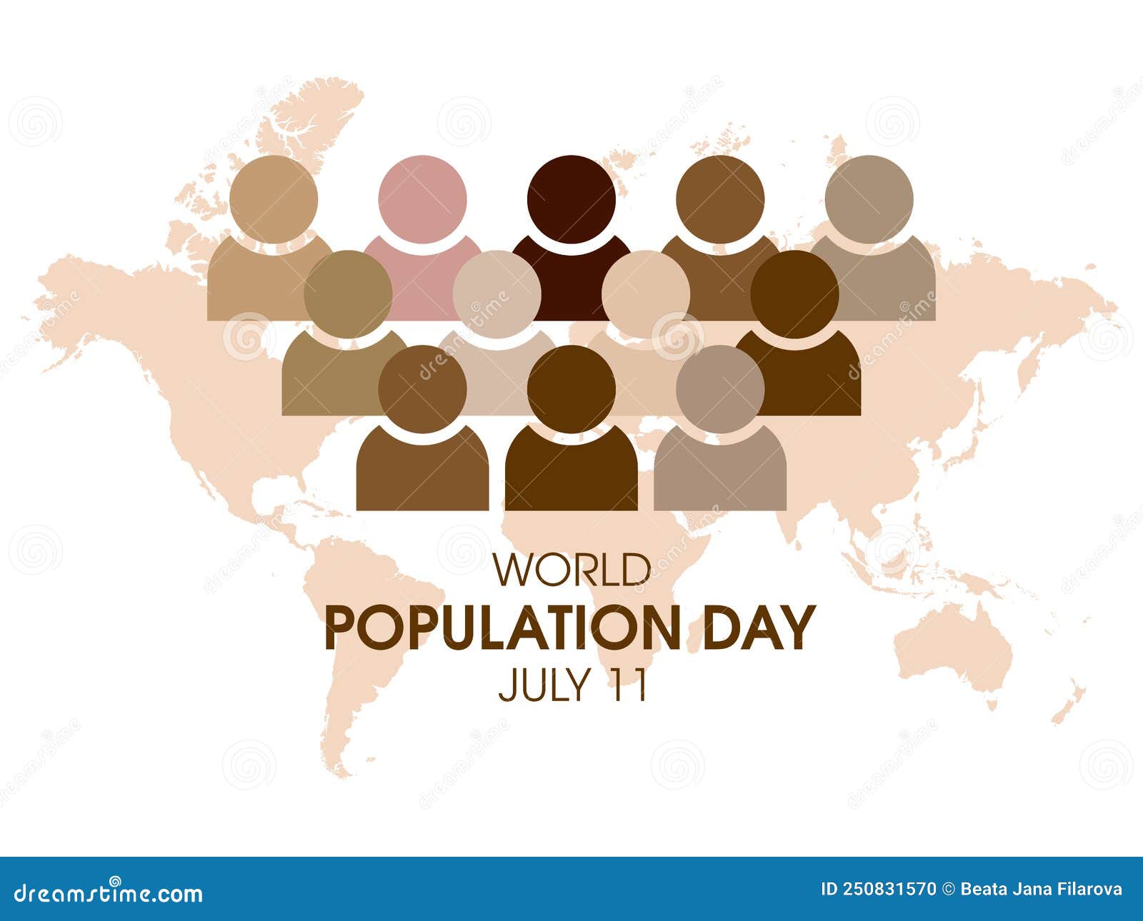 World Population Day Vector Stock Vector - Illustration of ethnic, care ...