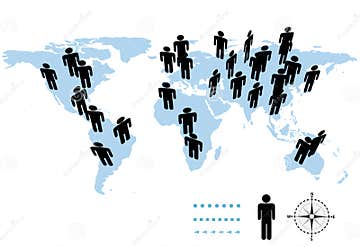 World Population Earth Symbol People on Map Stock Vector - Illustration ...