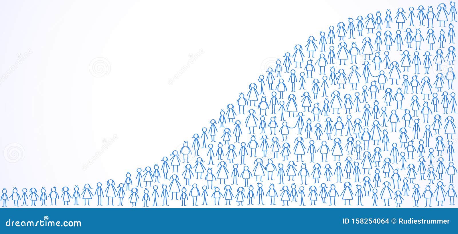 World Population, Graph Made Up of Blue Stick People, Stick Figures ...