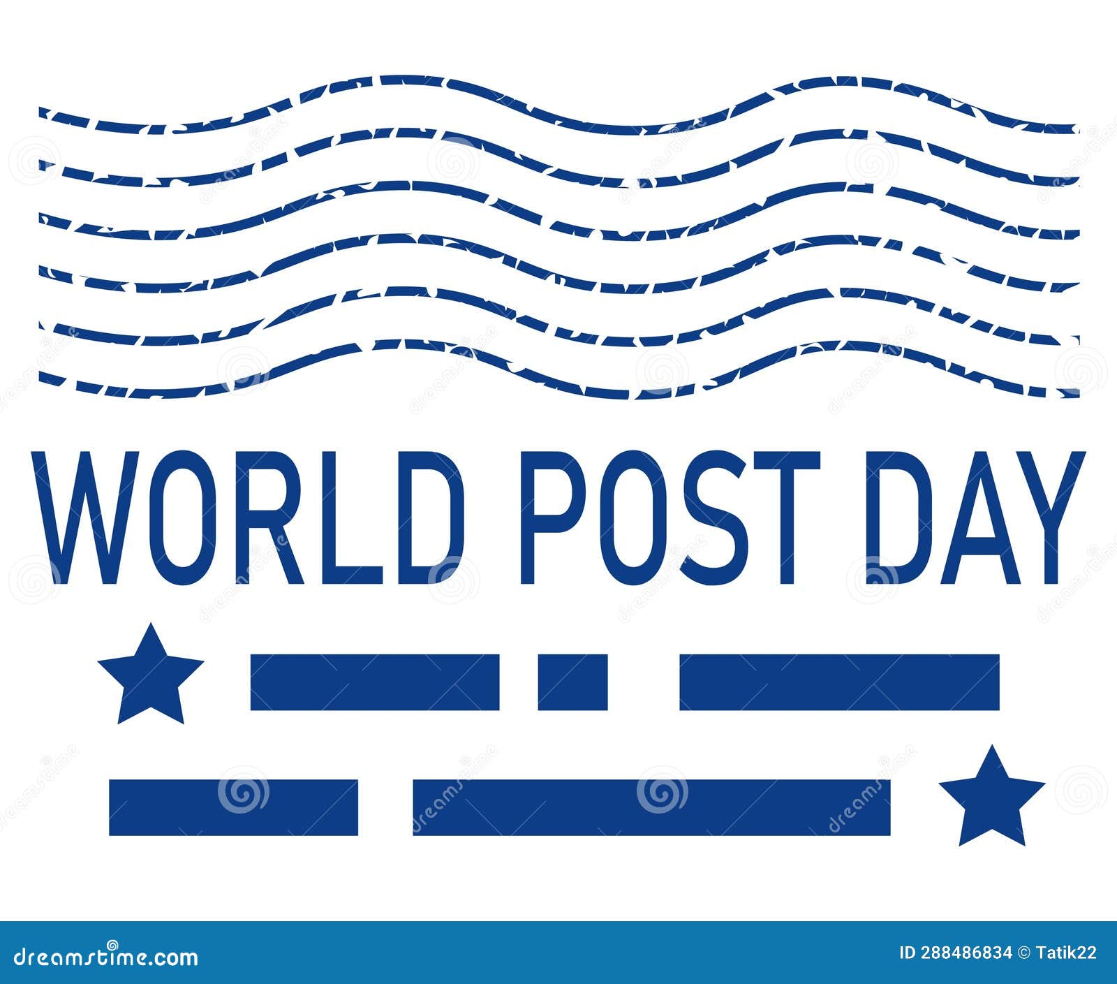World Post Day. Blue Wave, Inscription and Morse Code. Mail Delivery ...