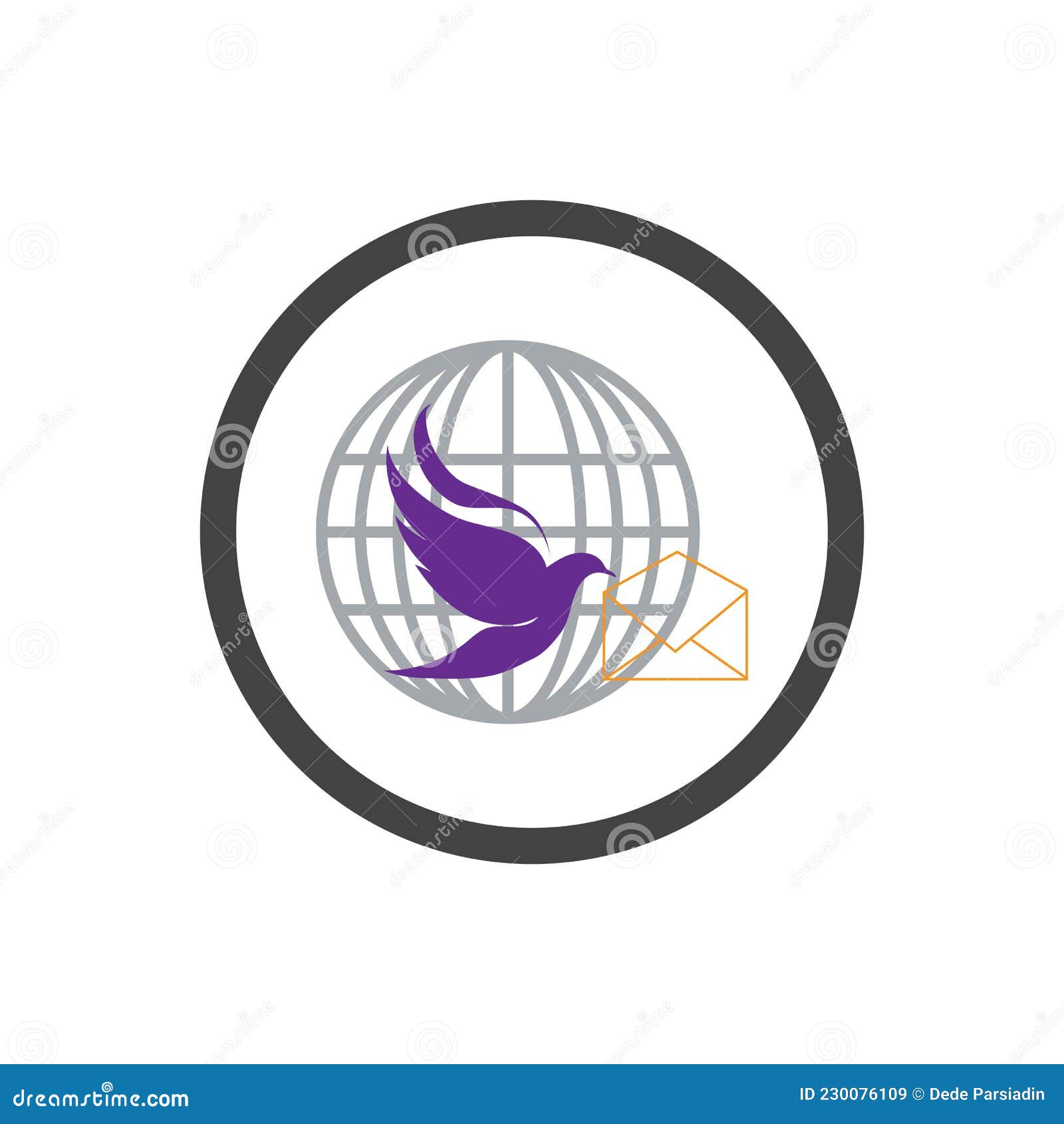 World Post Day Logo with Post Box (mail Box) Icon Design and World Map ...