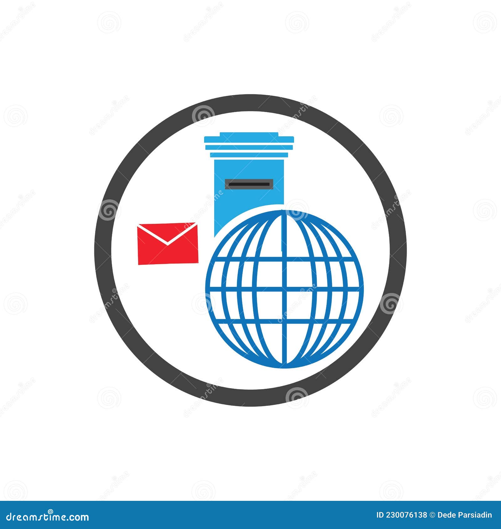 World Post Day Logo with Post Box (mail Box) Icon Design and World Map ...